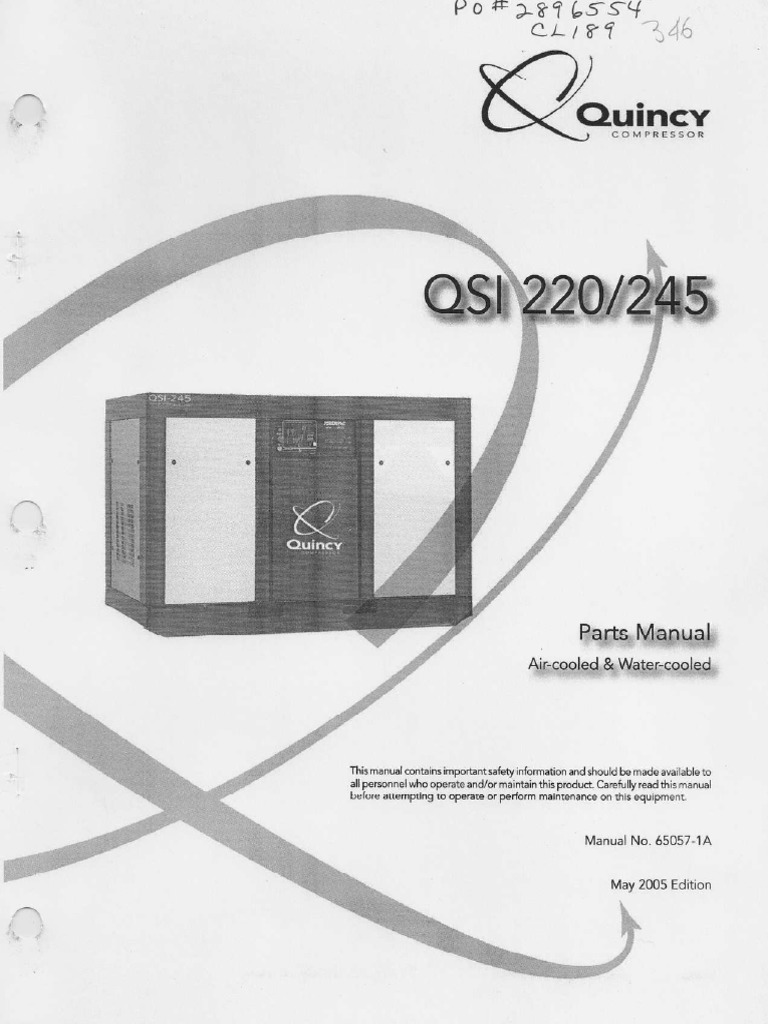 QSI 220-245 Parts Manual Air Cooled & Water cooled-QUINCY PDF | PDF