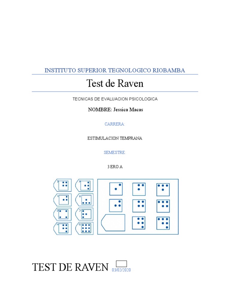 Test de Raven | PDF | Inteligencia | Validez (Estadísticas)