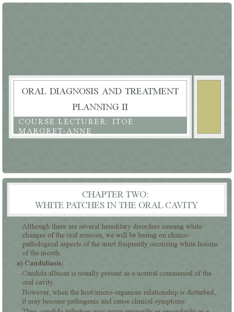 Oral Diagnosis and Treatment Planning II | PDF | Mouth | Cutaneous ...