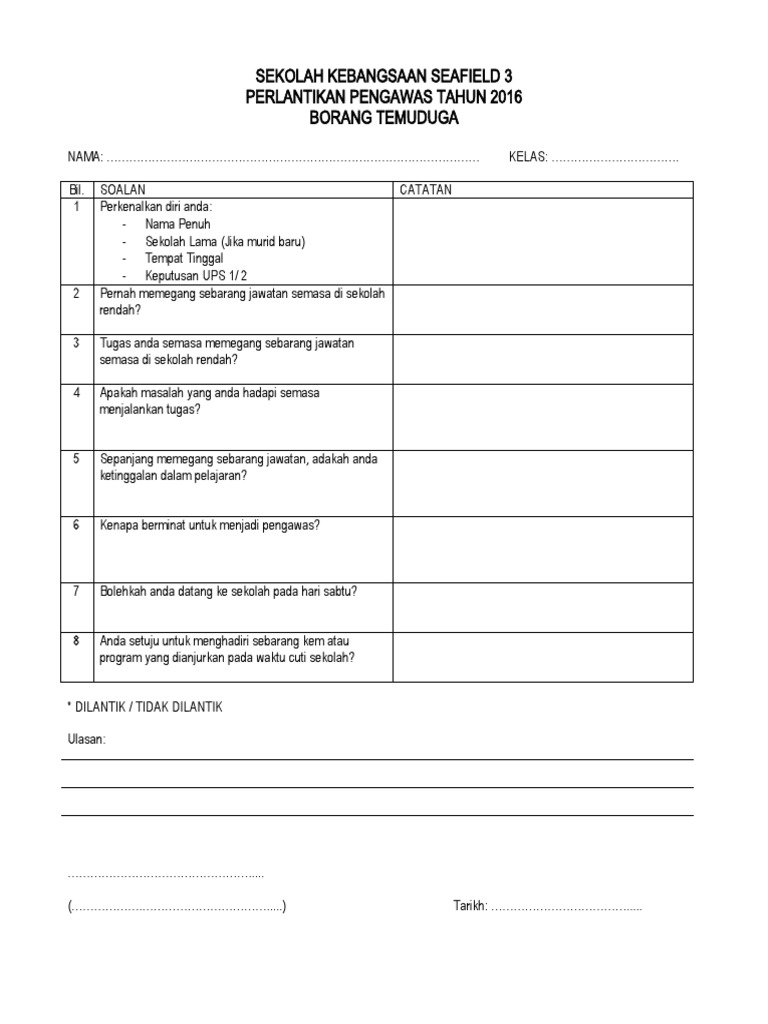 Contoh Soalan Temuduga | PDF