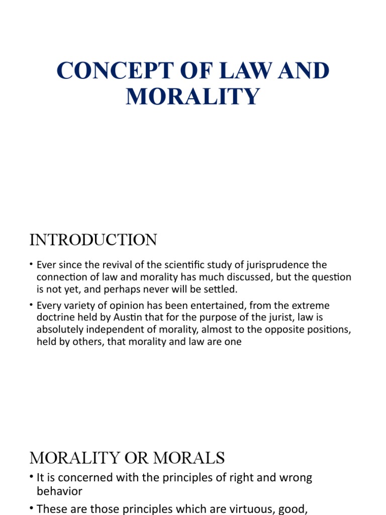 Concept of Law and Morality | PDF | Jurisprudence | Morality