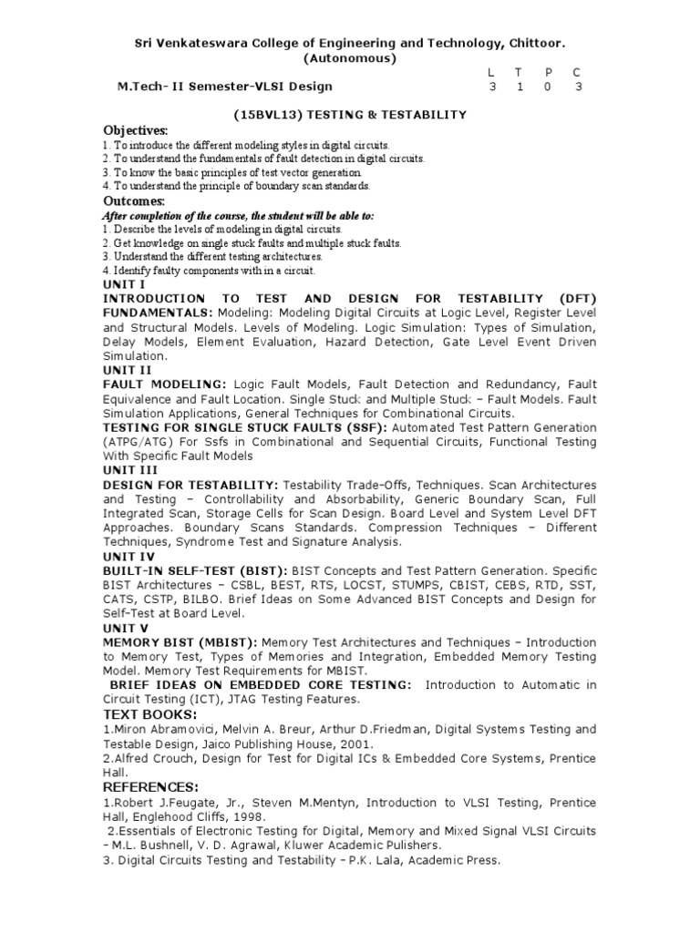 Testing & Testability | PDF | Digital Electronics | Electrical Engineering