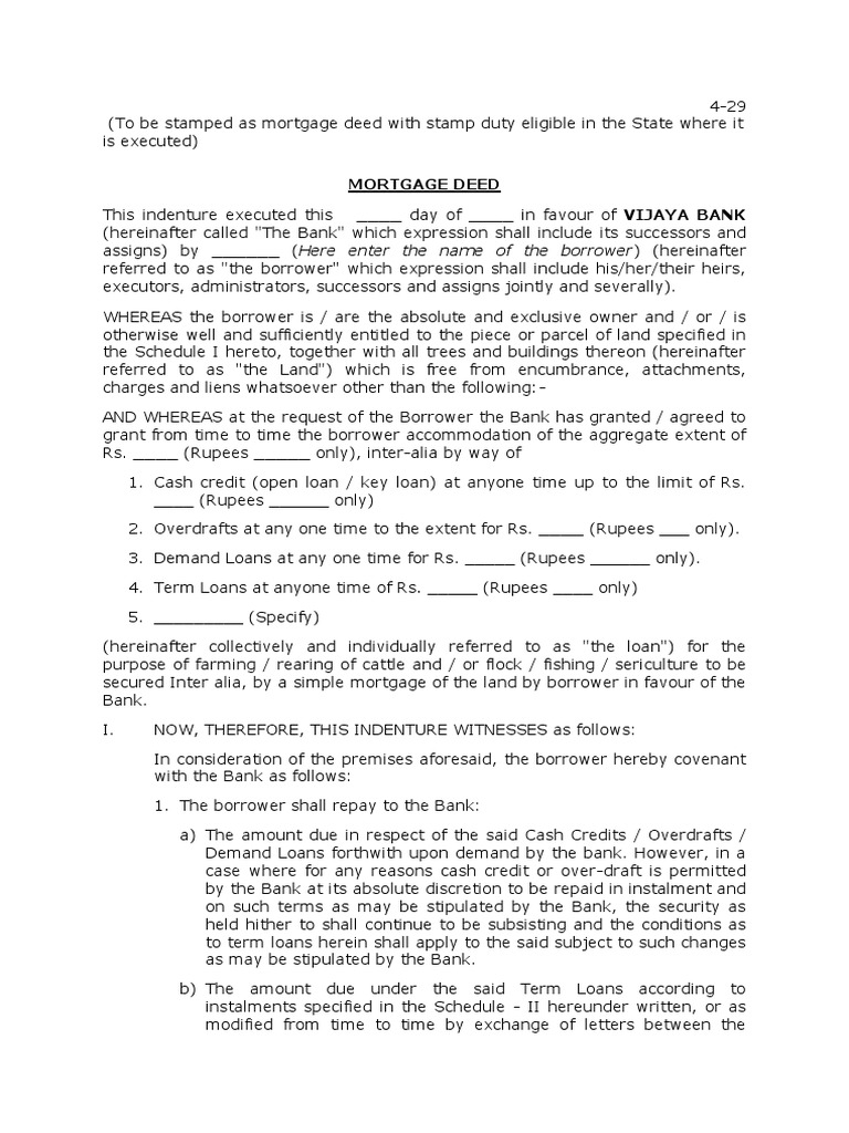 4-29 Simple Mortgage Deed | PDF | Mortgage Law | Loans