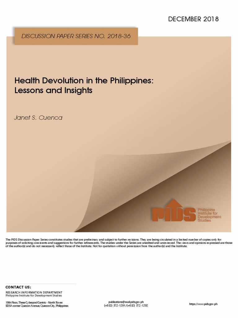 Health Devolution in The Philippines (Recovered) PDF | PDF | Devolution ...