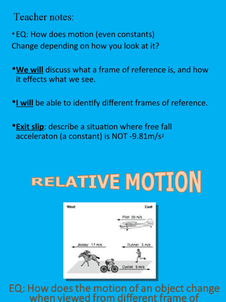 Relative Motion | PDF | Acceleration | Velocity