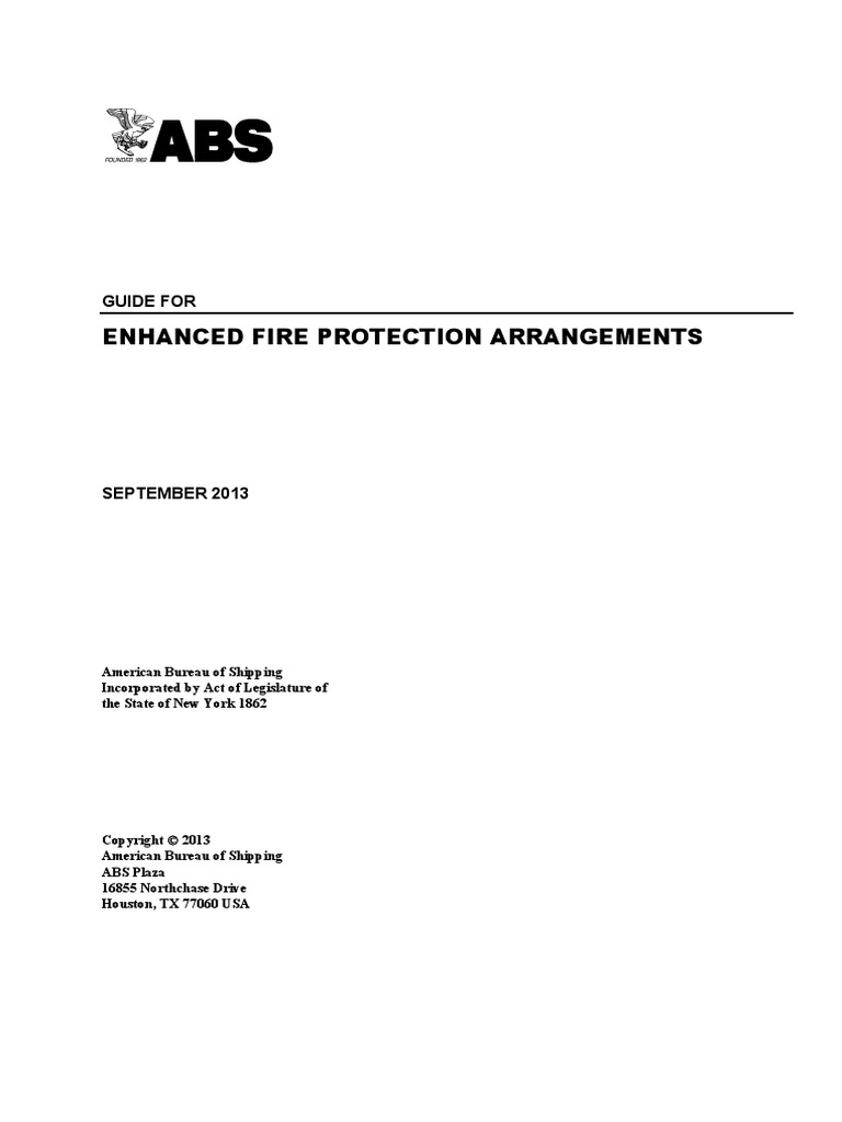 ABS Guide For Enhanced Fire Protection Arrangements | Download Free PDF ...