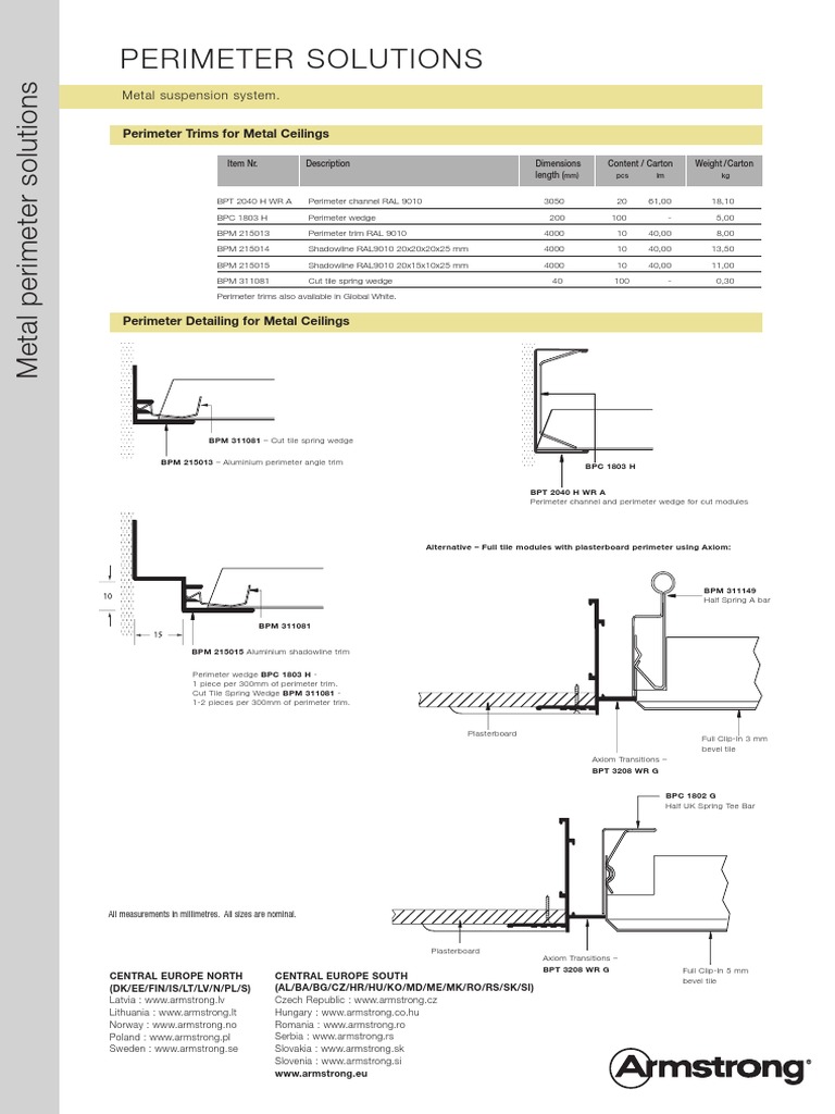 Perimeter Solutions: Perimeter Trims For Metal Ceilings | PDF ...