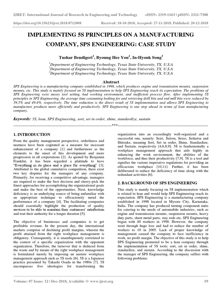Implement 5S Principles to Improve Manufacturing Efficiency | PDF ...