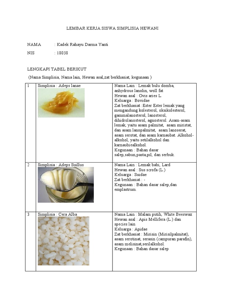 LKS Simplisia Hewani | PDF