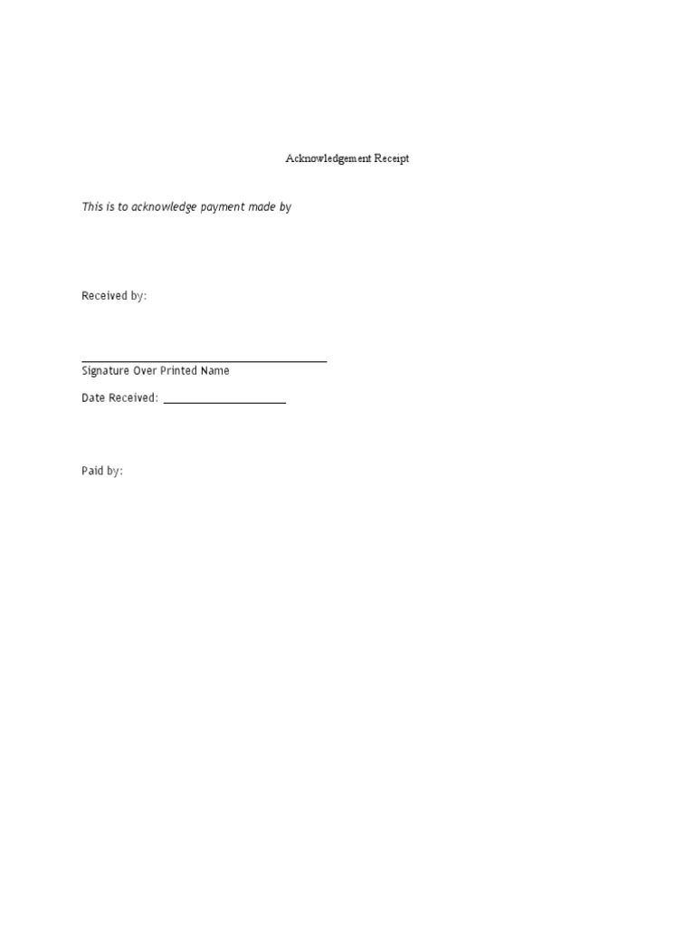 Acknowledgement Receipt | PDF