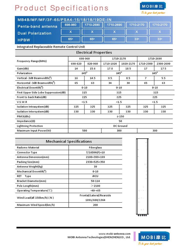 (10port Antenna MB4BMFMF3F-65&PSA4-15181819DE-RET Inside | PDF | Antenna (Radio) | Broadcast ...