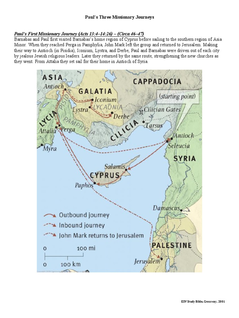 Paul's Three Missionary Journeys PDF | PDF | Paul The Apostle | Barnabas