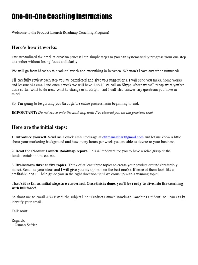 Coachin - Instructions (OTO1) PDF | PDF