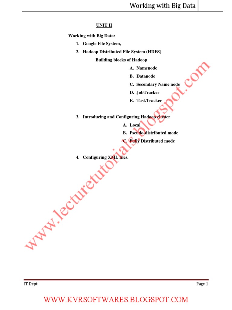 Unit 2 PDF | PDF | Apache Hadoop | File System