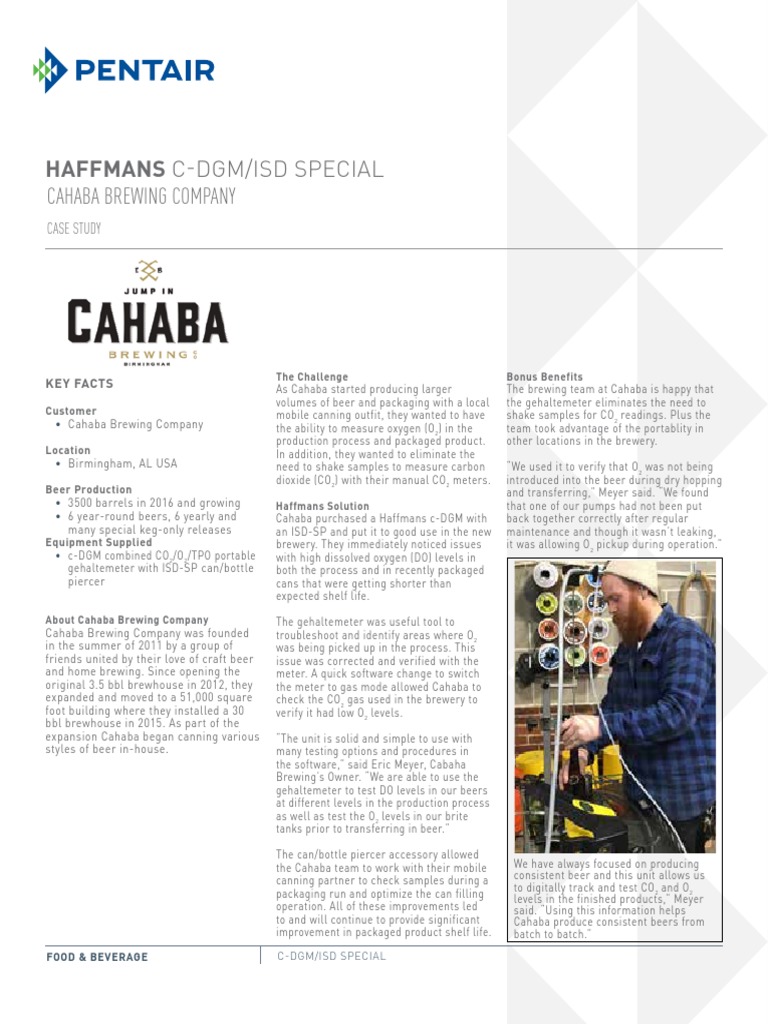 Cahaba Brewing Enhances Beer Quality with Haffmans Gehaltemeter | PDF ...
