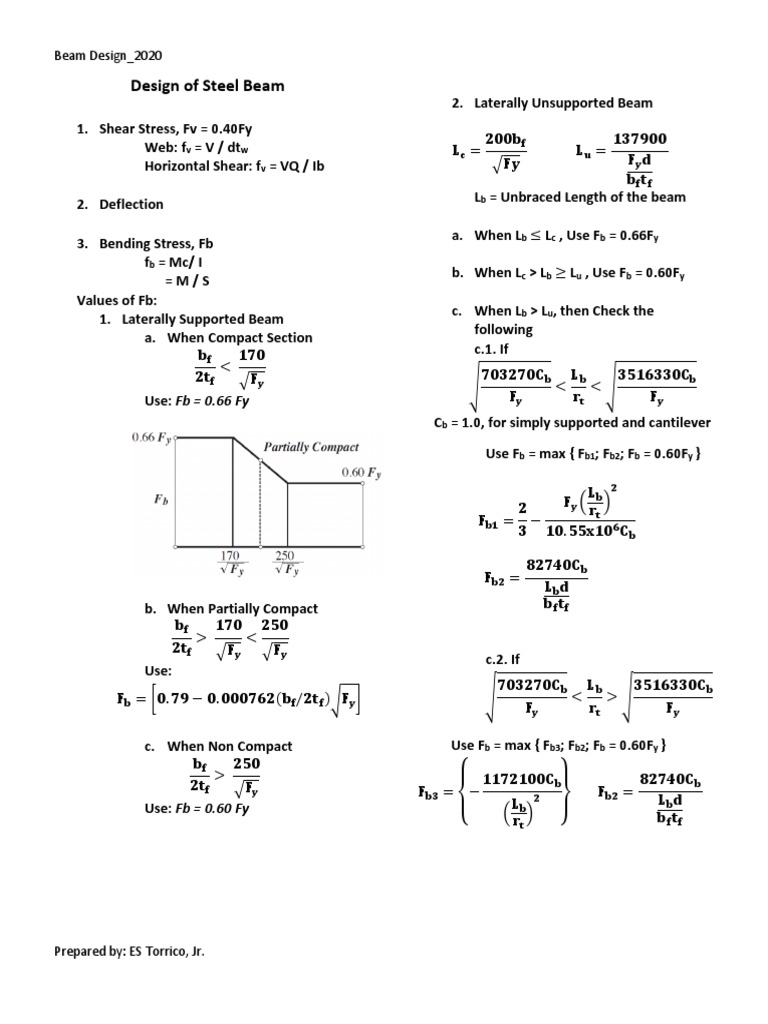 Steel Beam Design Parameters | PDF | Bending | Beam (Structure)