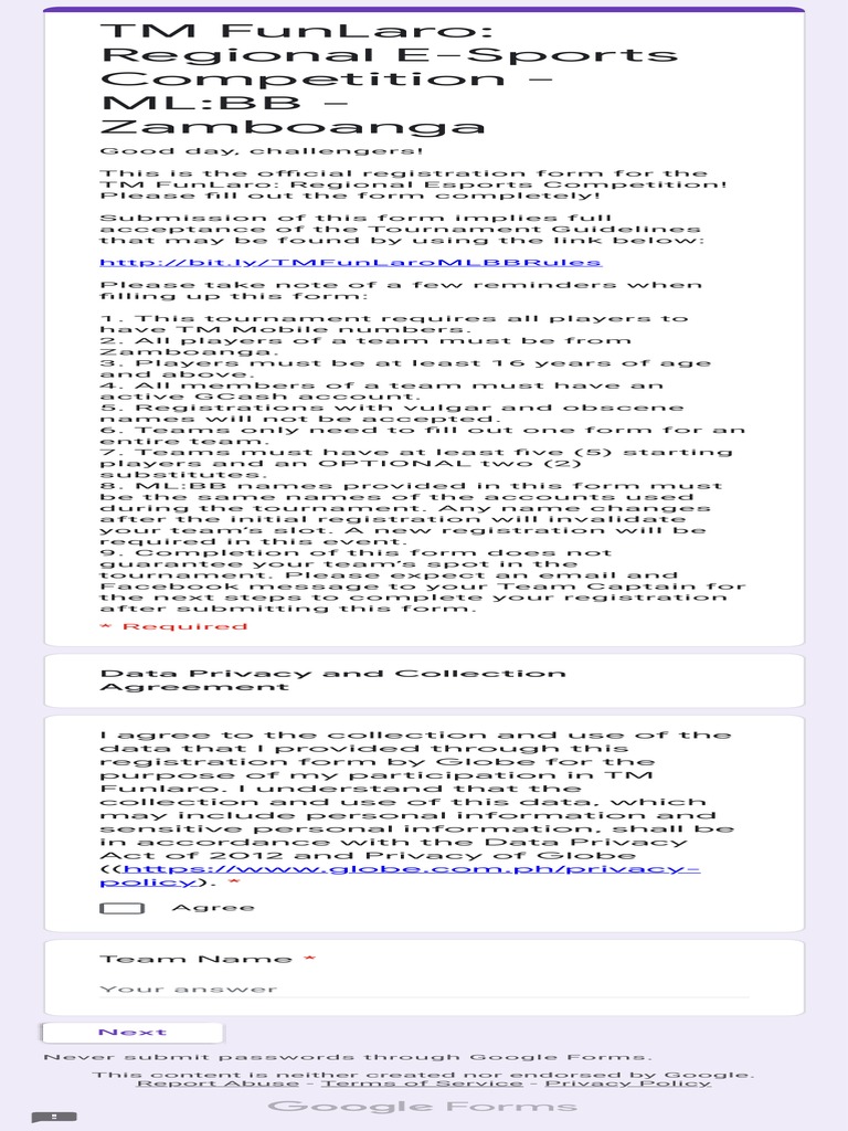 TM FunLaro Regional E-Sports Competition - MLBB - Zamboanga | PDF