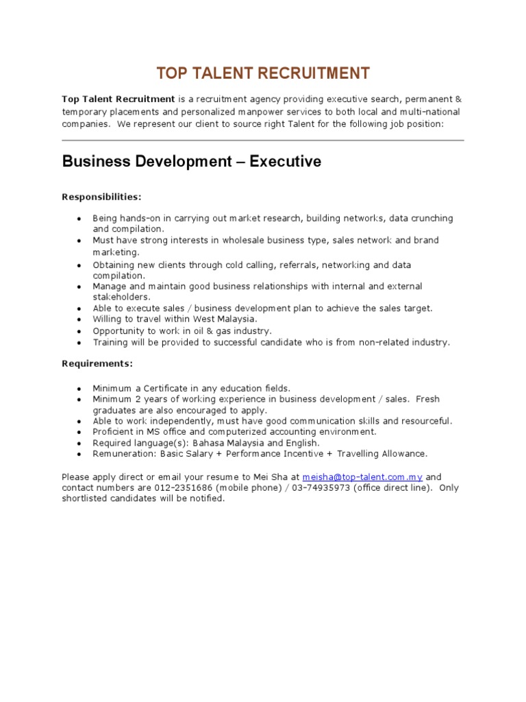 Business Development Executive | PDF