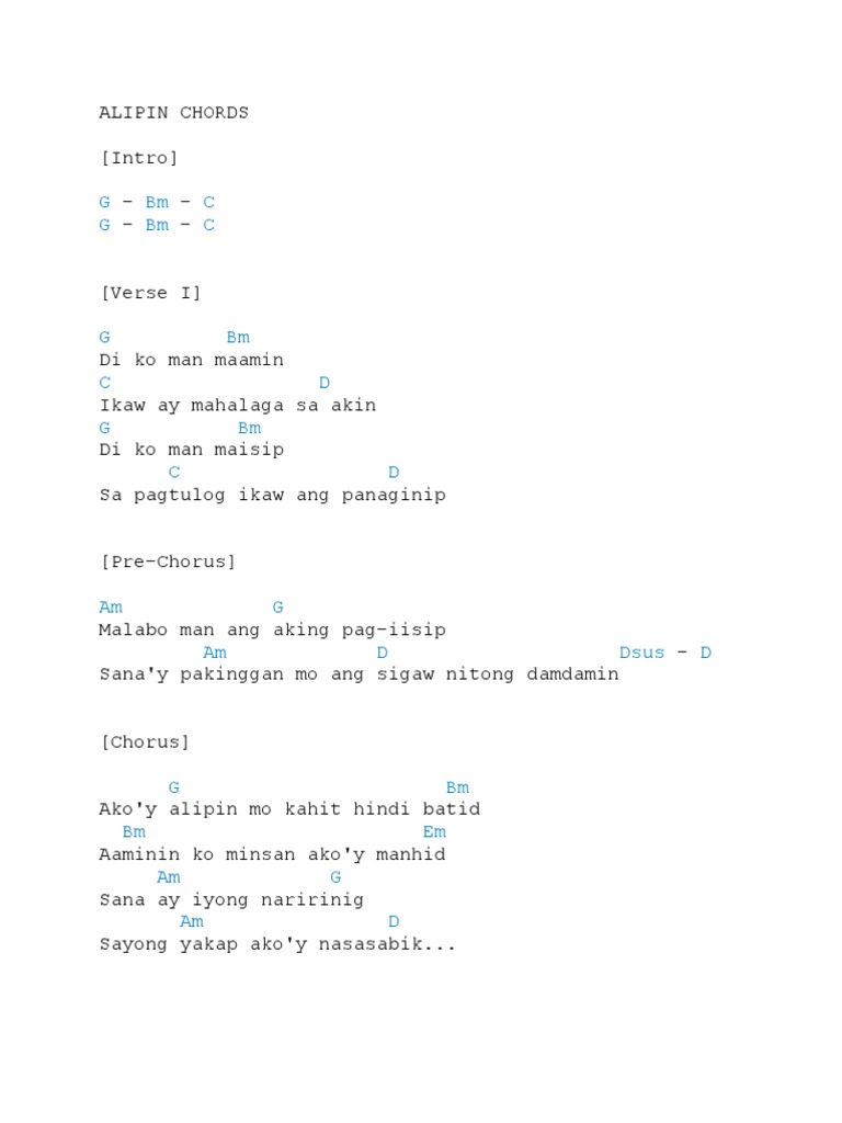 Alipin Chords | PDF | Song Structure