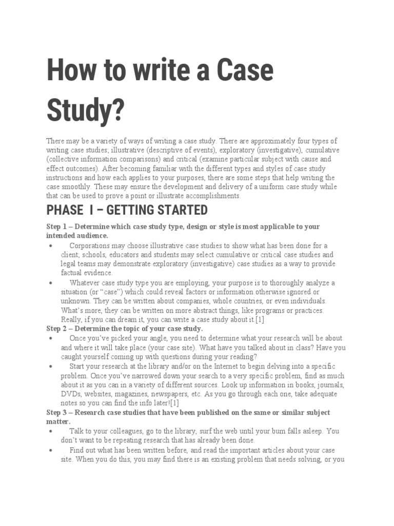 How To Write Case Study | PDF | Case Study | Proofreading
