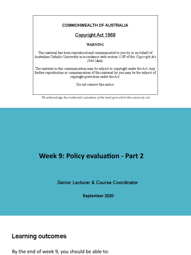 PUBH632 - Lecture 9 - Part 2 - Evaluation - 2020 | PDF | Program ...