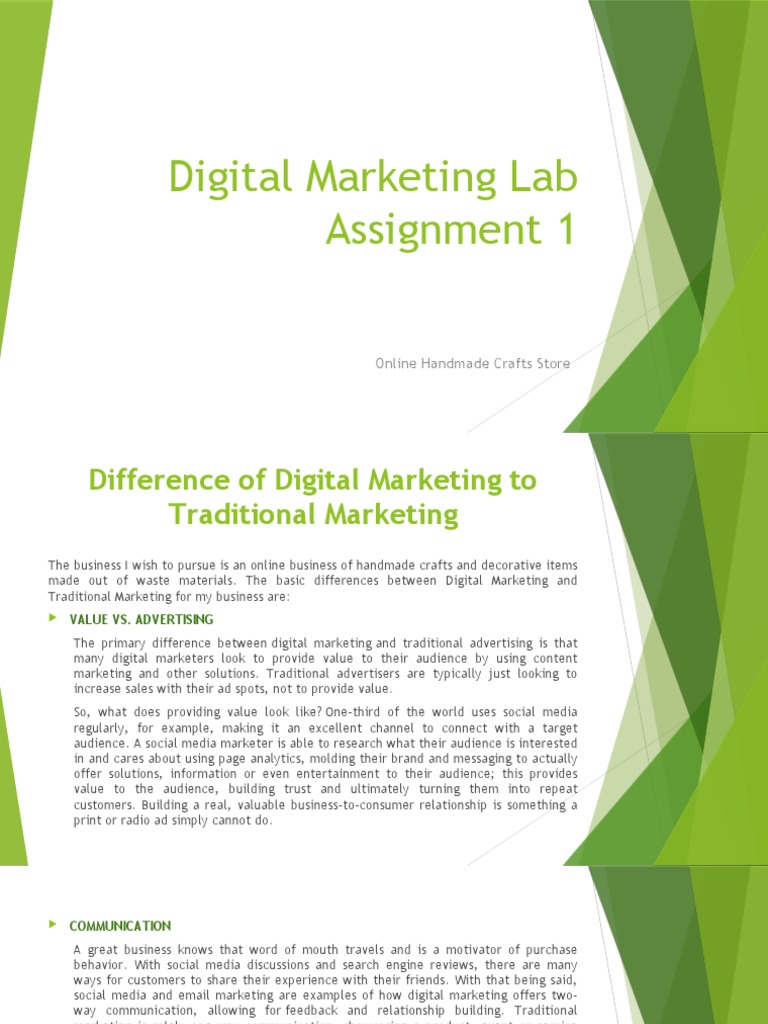 Digital Marketing Lab Assignment 1 | PDF | Digital Marketing | Search ...