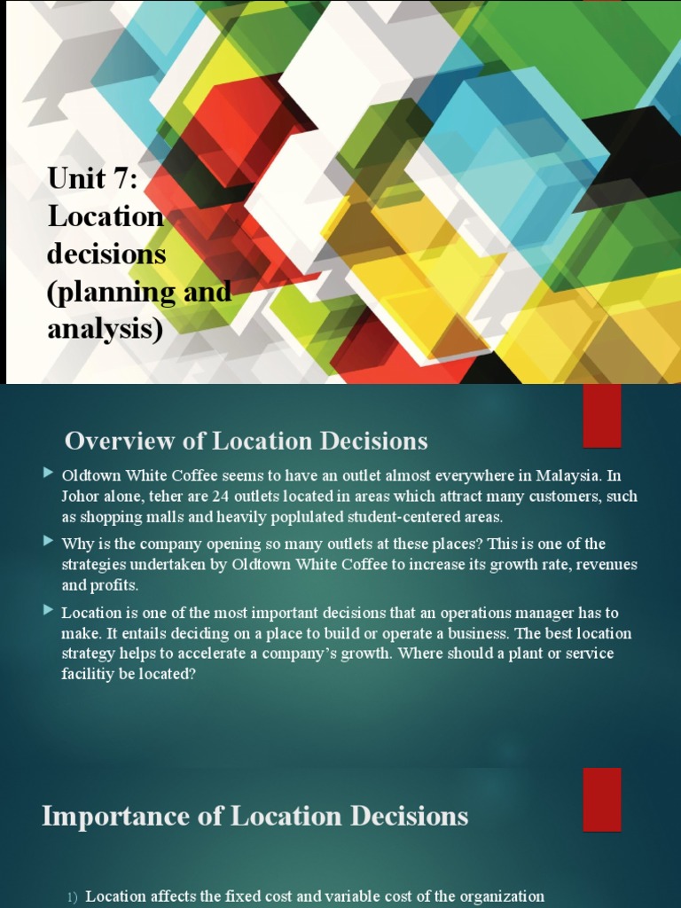 Chapter 7 Location Decisions Planning and Analysis | PDF | Market ...