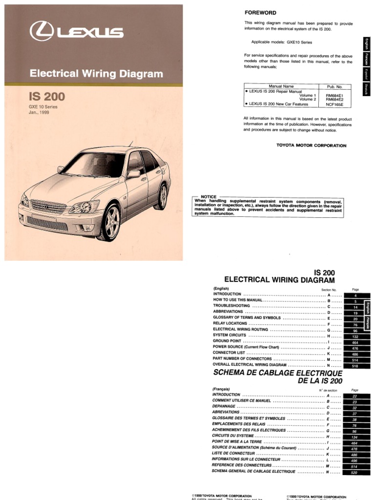LEXUS IS 200 - 1999 - Electrical Wiring Diagram | PDF