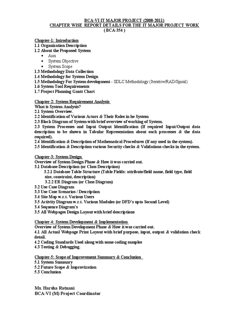BCA IT Project Report Guide | PDF | Computers