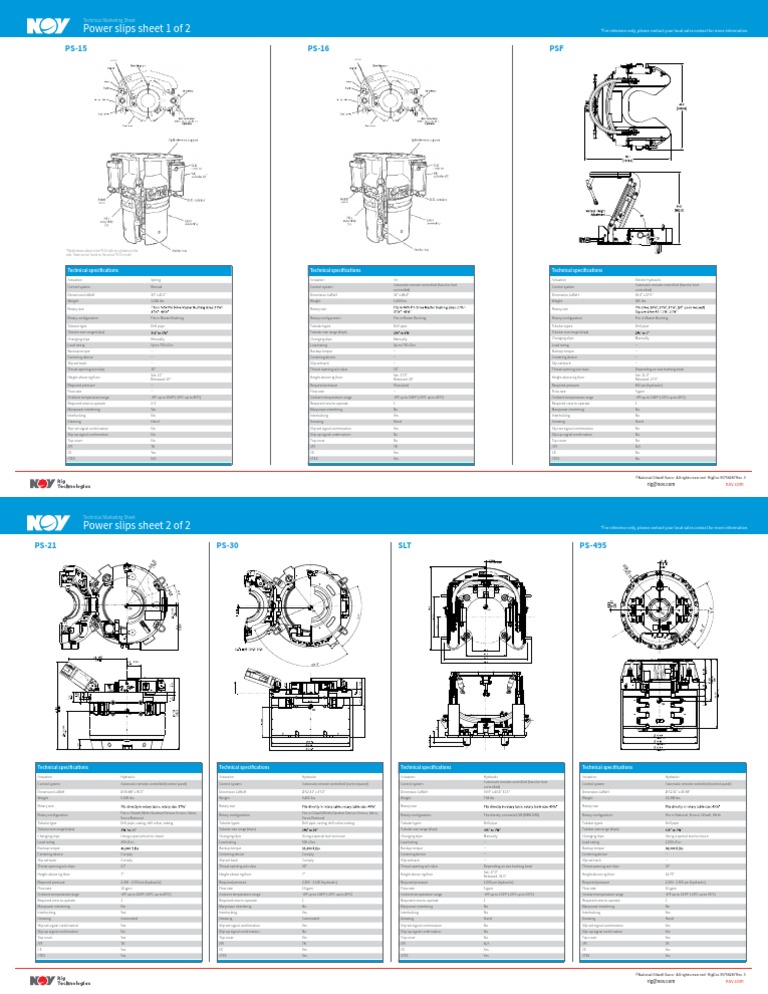 Power Slips Spec Sheet | PDF | Actuator | Drill