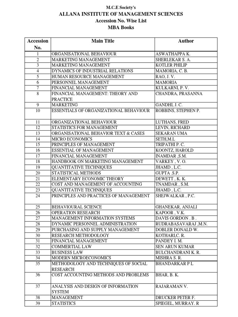 MBA Books PDF | PDF | Management Accounting | Economics