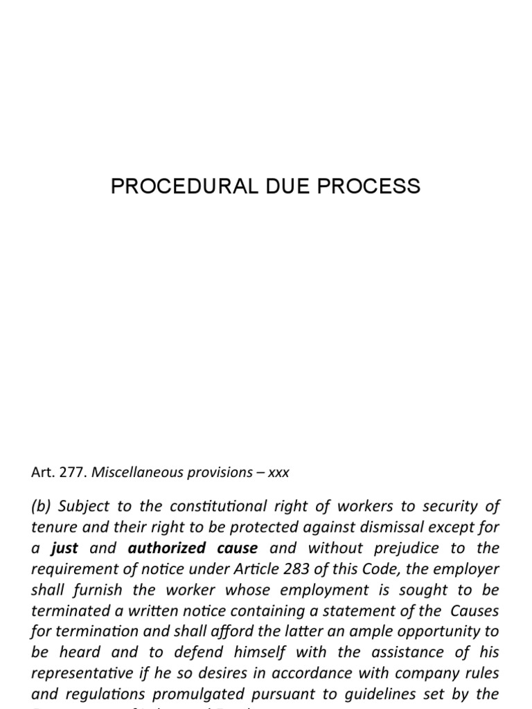 Due Process (Procedural) | PDF | Employment | Labour Law