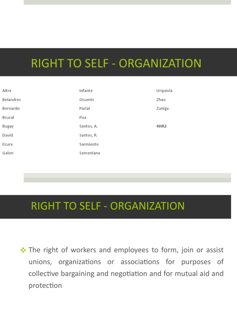 Rights to Self-Organization in Labor | PDF | Trade Union | Collective ...