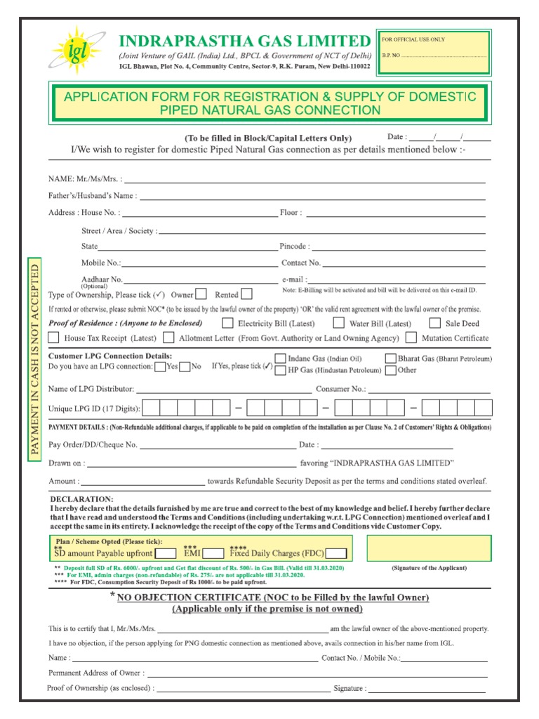 TGL - New Connection - Registration Form PDF | PDF