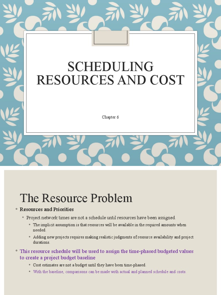 Chapter 6 - Scheduling Resources | PDF | Resource | Economies