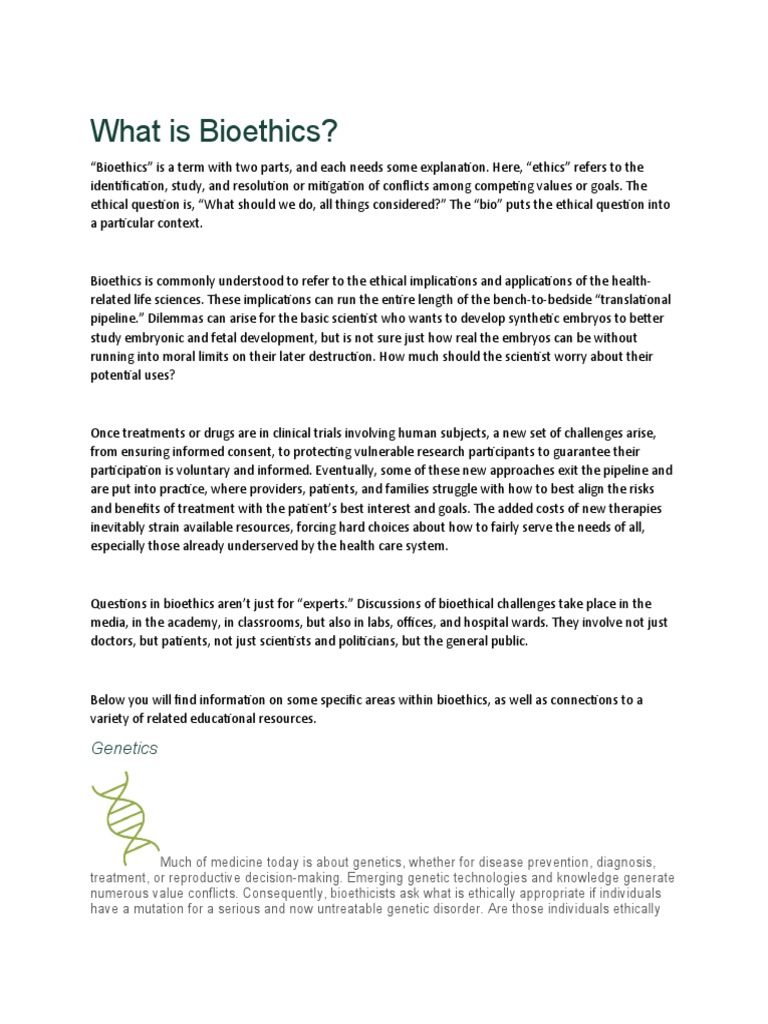 What Is Bioethics | PDF | Bioethics | Biology