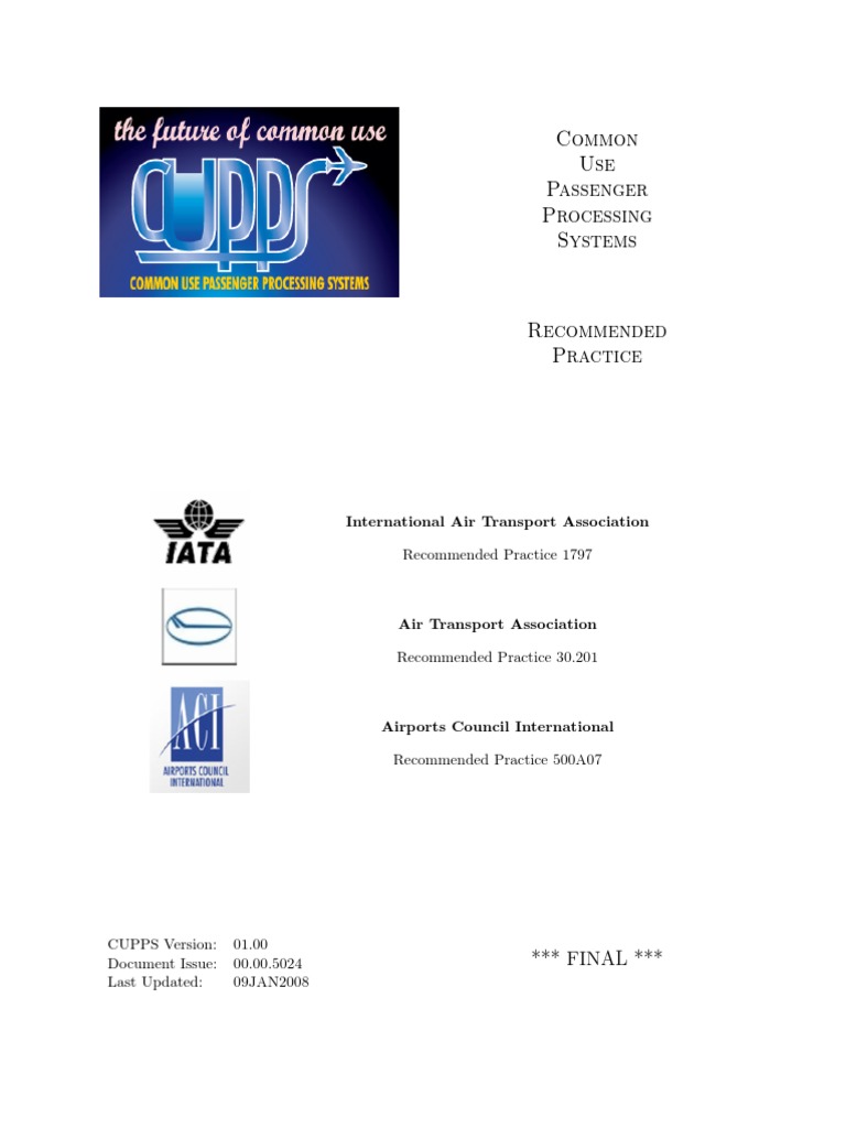 Common User Passenger Processing Systems (CUPPS) PDF | PDF | Computer ...