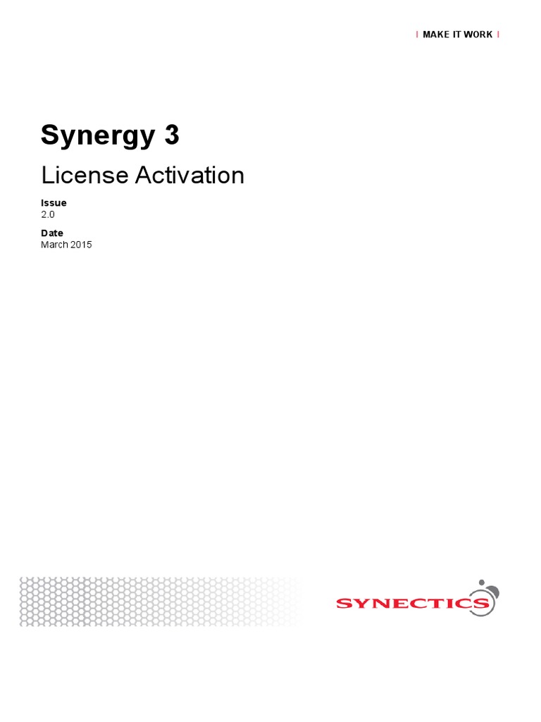 Synergy 3 License Activation | PDF | Internet | License