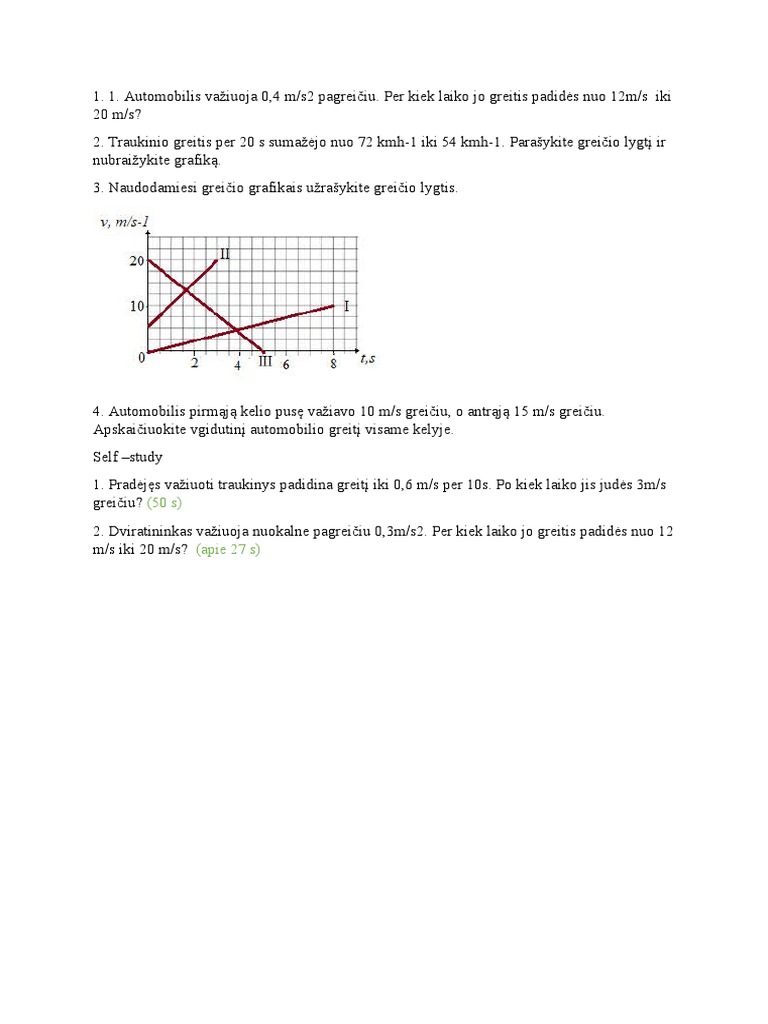 Tolygiai Kintamas Greitis | PDF