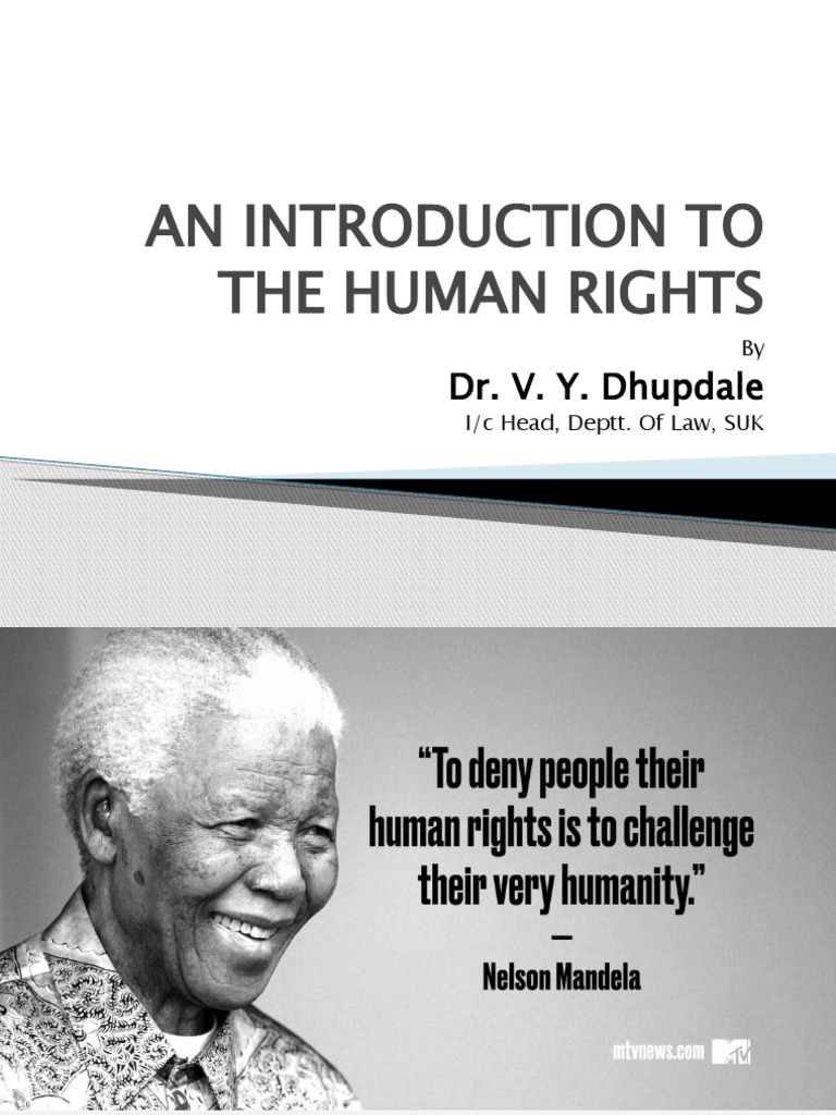 An Introduction To The Human Rights: Dr. V. Y. Dhupdale | PDF | Human ...