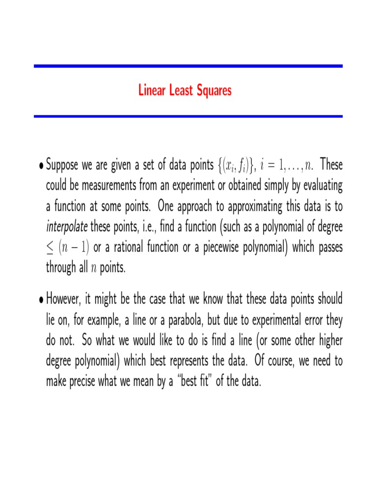 Linear Least Squares | PDF | Ordinary Least Squares | Matrix (Mathematics)