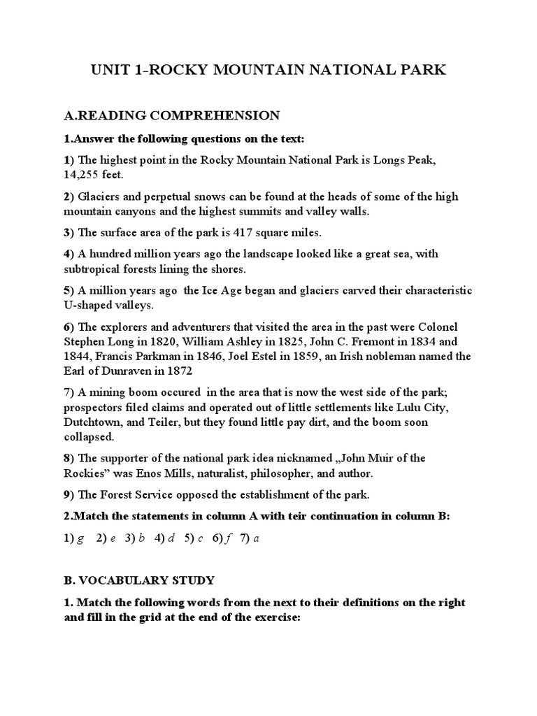 Homework Unit 1 Rocky Mountains | PDF