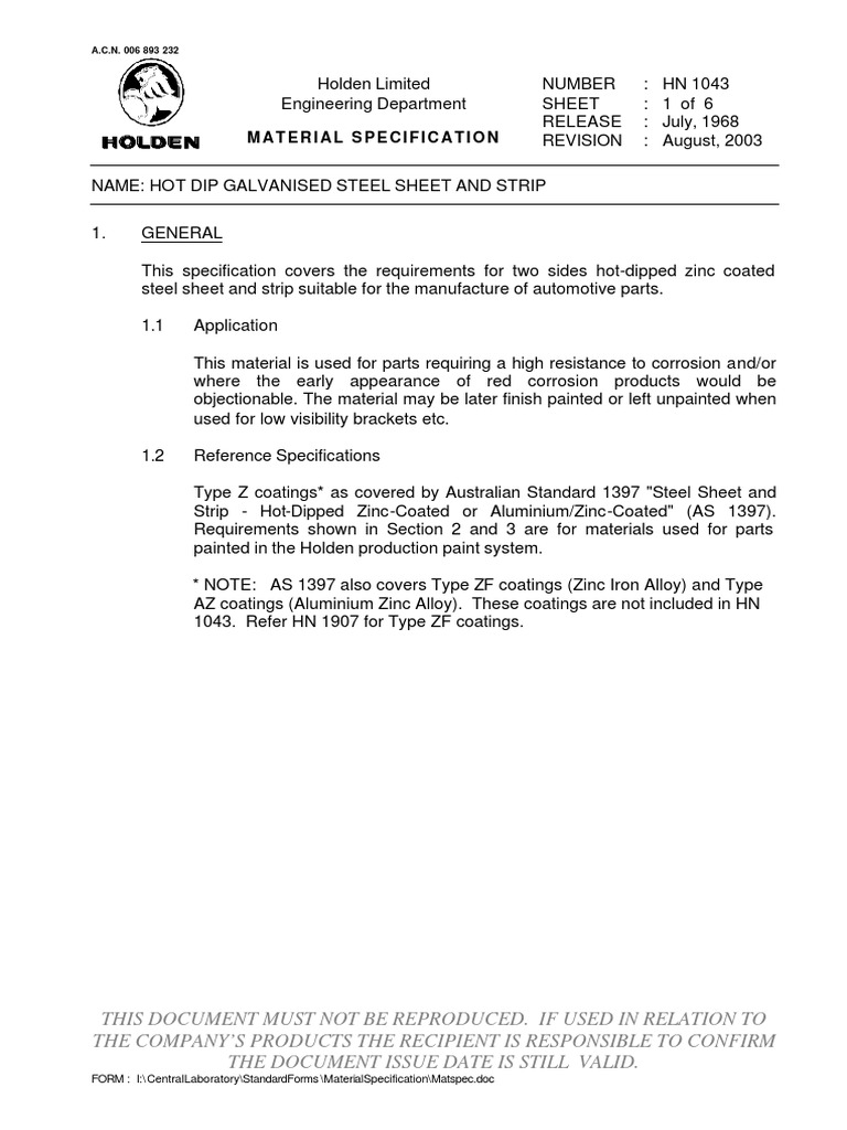 Material Specification | PDF | Procedural Knowledge | Metallurgy
