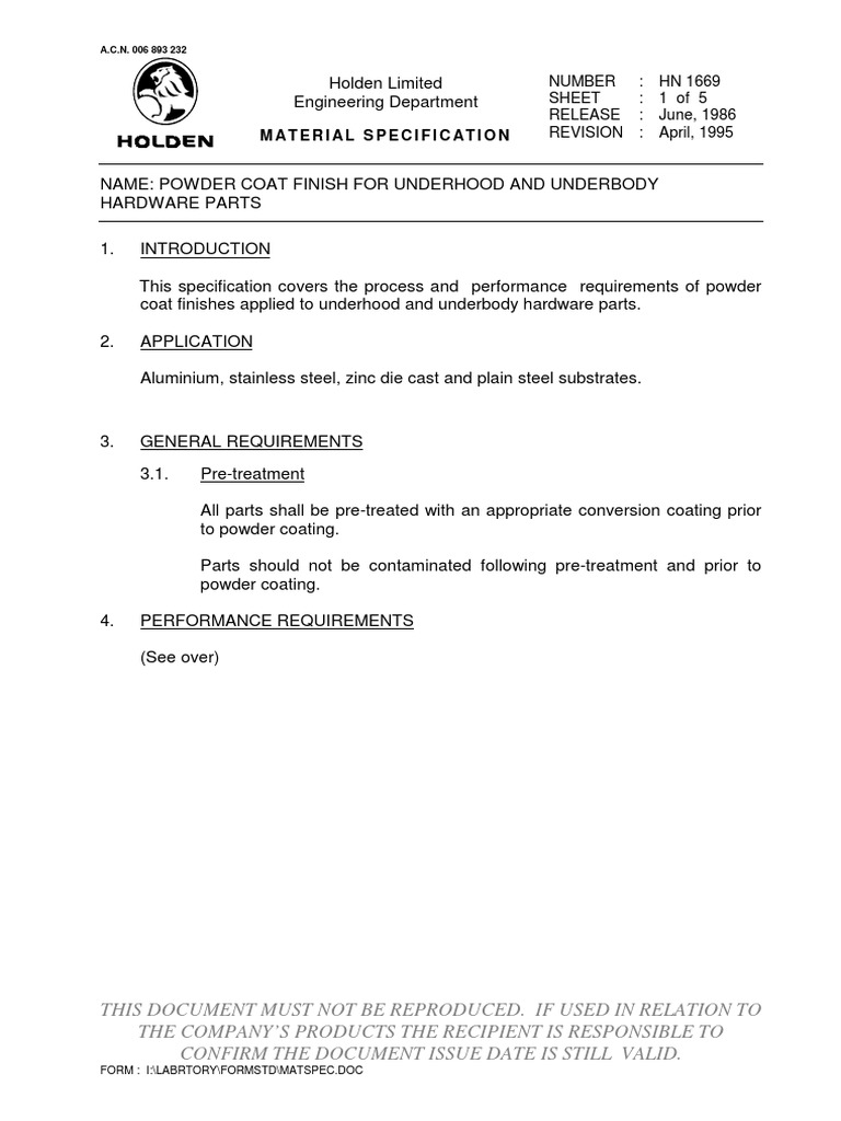Material Specification | PDF | Gasoline | Sheet Metal