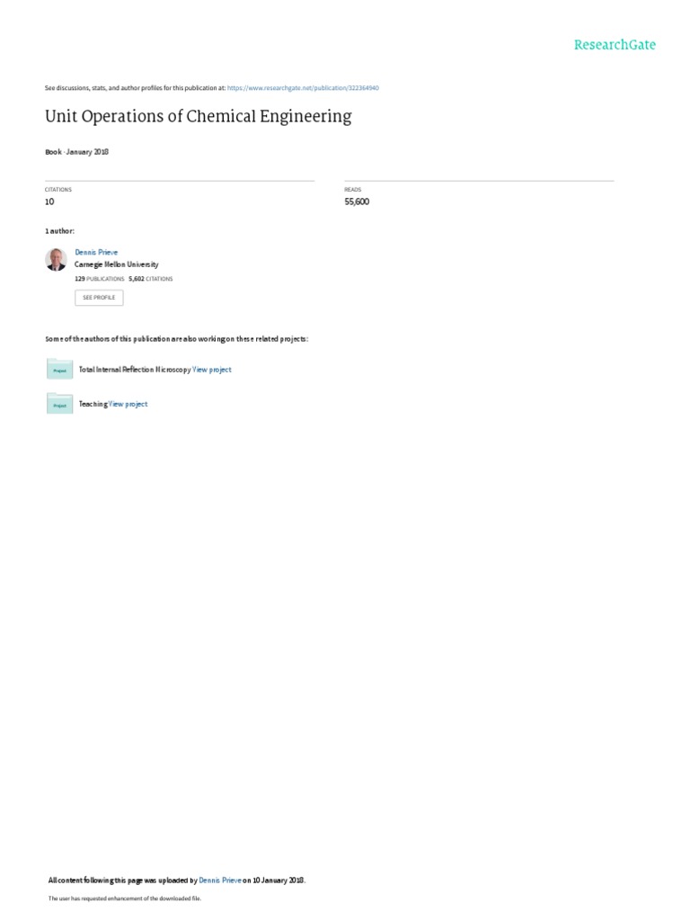 Unit Operations of Chemical Engineering: January 2018 | PDF ...