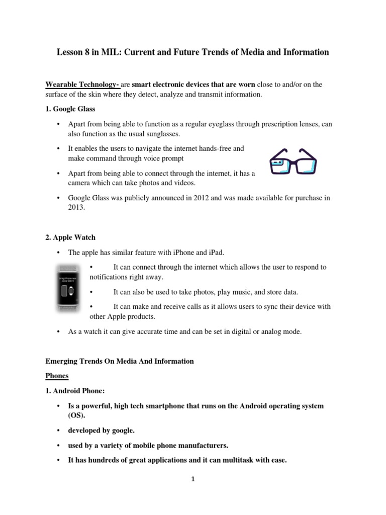 MIL - L8 - Current and Future Trends | PDF | Stereoscopy | Ios