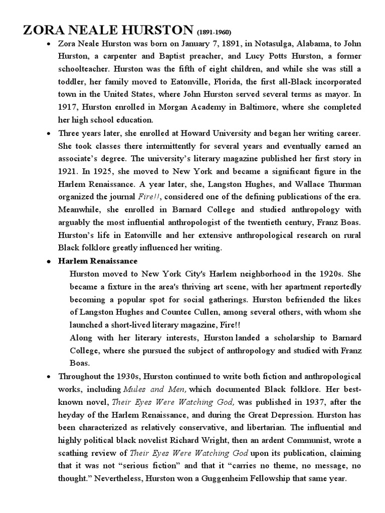 Zora Neale Hurston | PDF