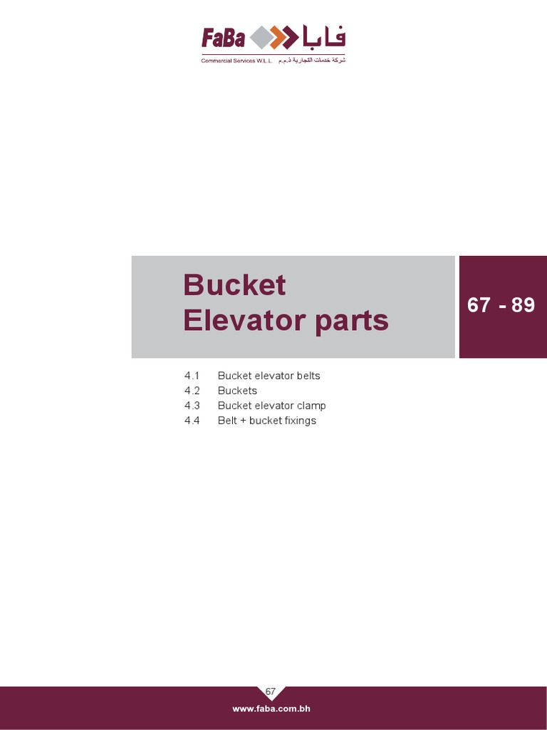 FABA CATALOGUE Bucket Elevator PDF | PDF | Belt (Mechanical) | Materials