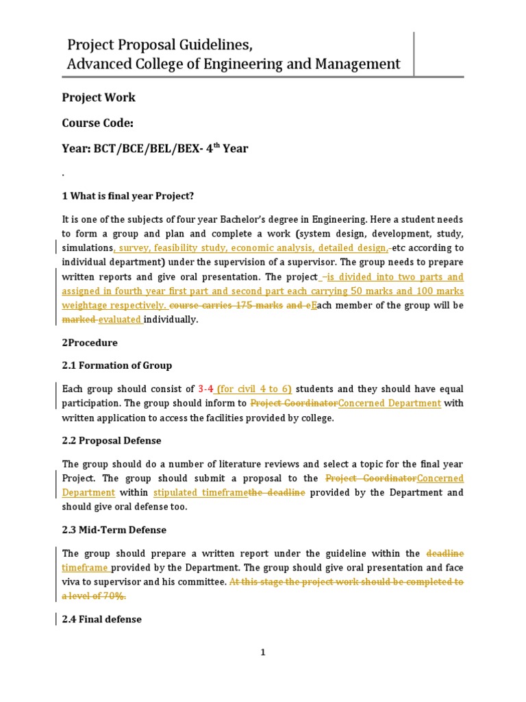 Final Year Project Proposal Guidelines | PDF | Feasibility Study ...