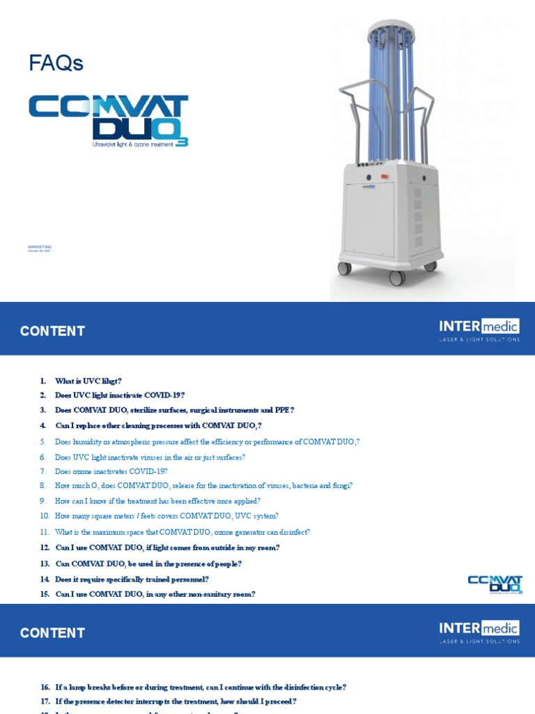 En - Faqs Comvat. v3 | PDF | Ultraviolet | Disinfectant